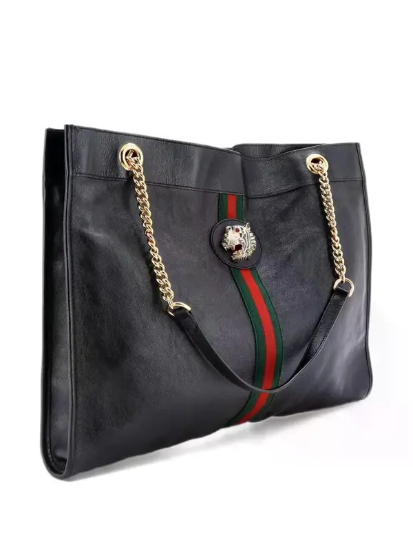 Gucci Rajah Chain Leather Large Tote Bag