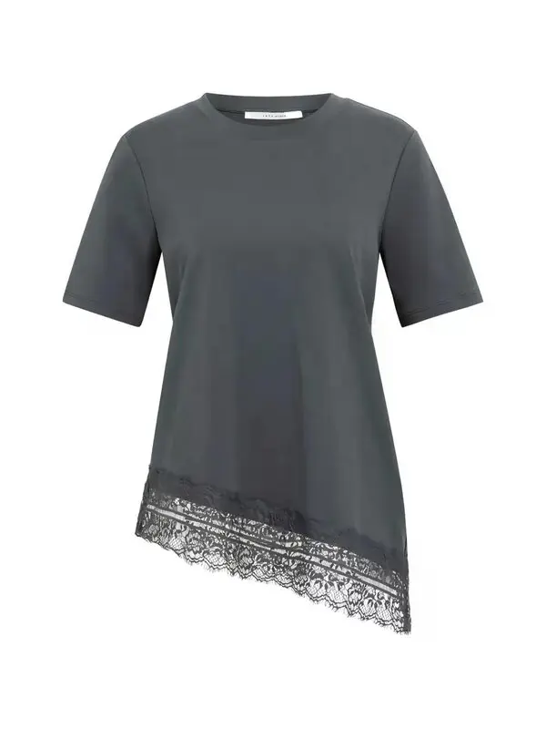 YAYA Asymmetric-hem T-shirt