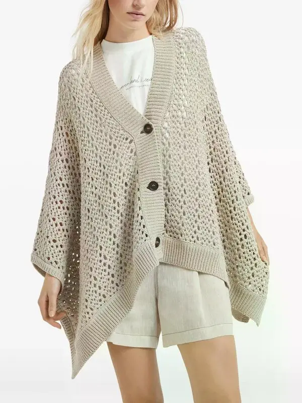 Brunello Cucinelli V-neck Open-knit Cardigan