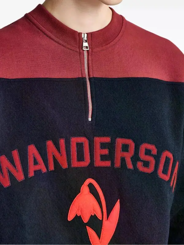 JW Anderson Logo-appliqué Half-zip Sweater