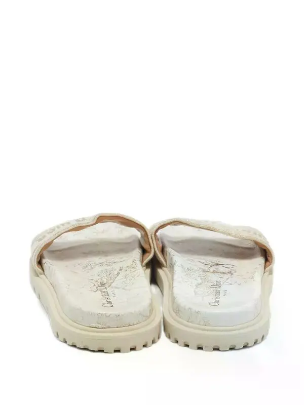 Dior Dway Toile De Jouy Slide Sandals