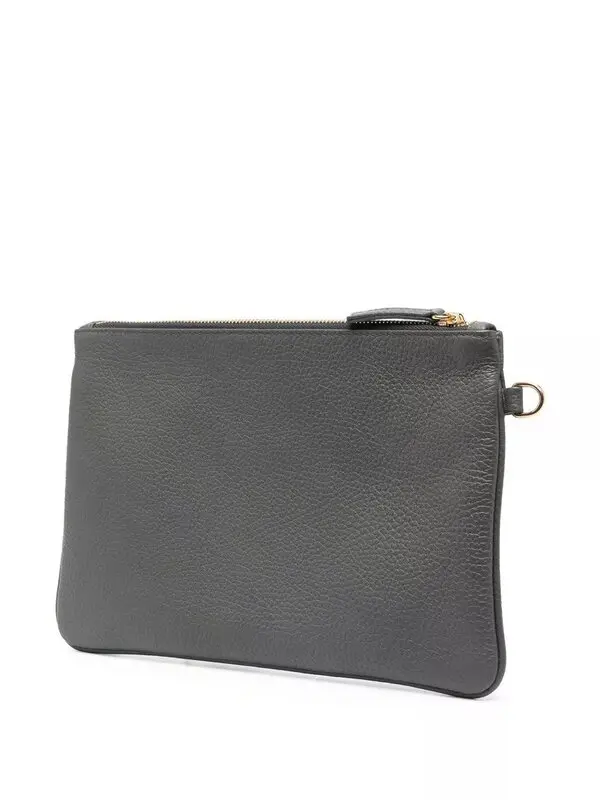 Eleventy Debossed-logo Leather Clutch Bag