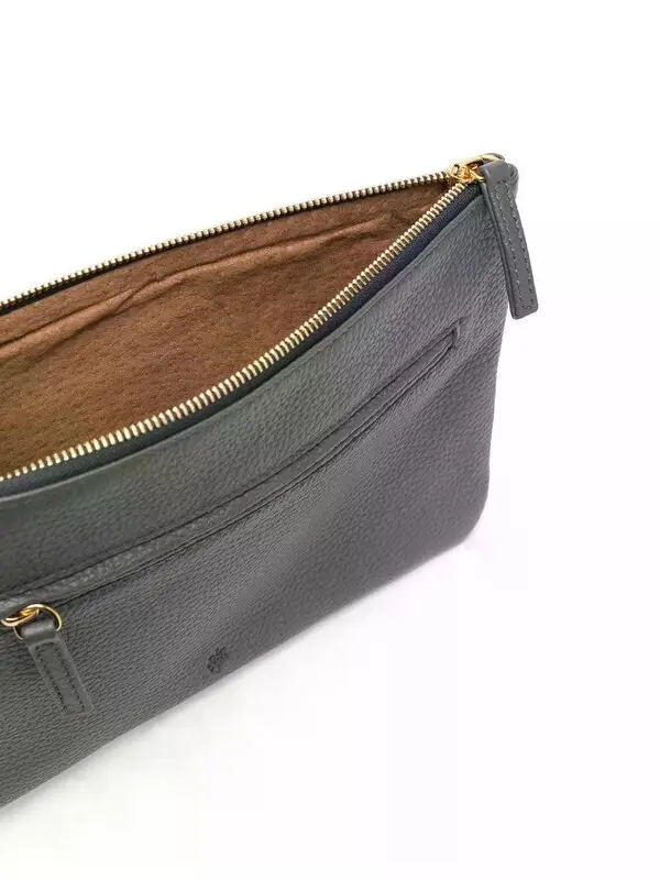 Eleventy Debossed-logo Leather Clutch Bag