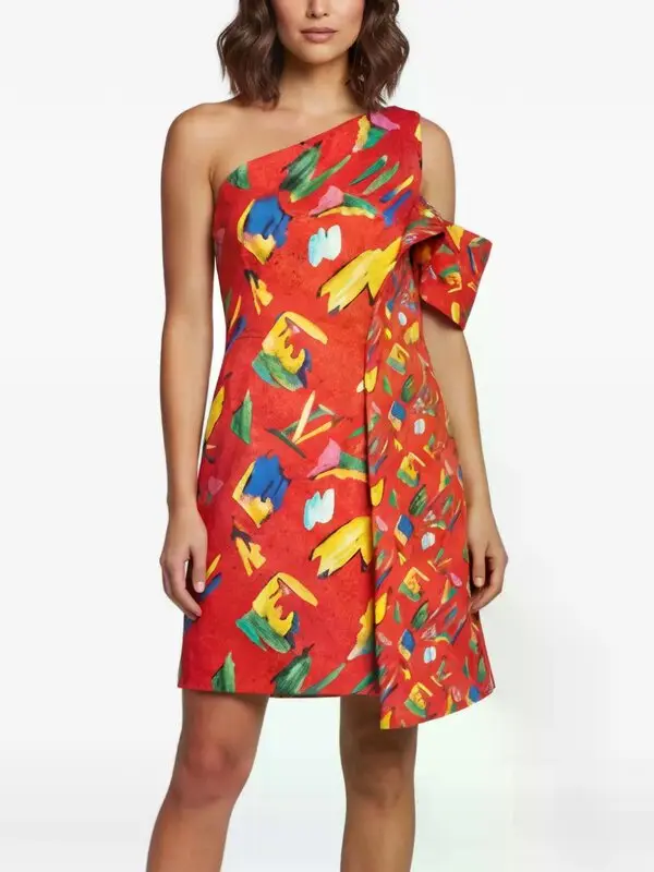 LOUIS VUITTON 2019 Printed One-shoulder Mini Dress - Red