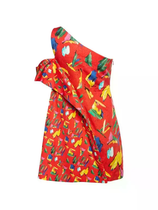 LOUIS VUITTON 2019 Printed One-shoulder Mini Dress