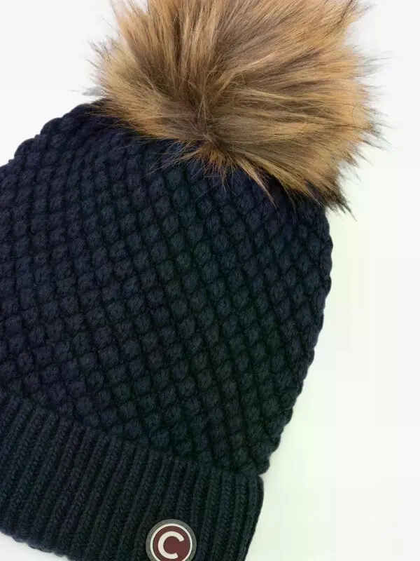 COLMAR Pom-pom Waffle-knit Beanie Hat