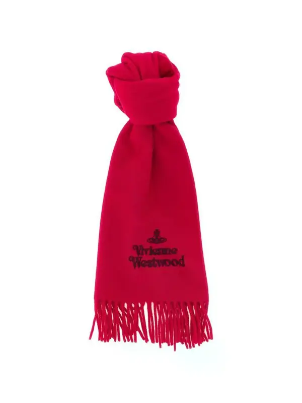 VIVIENNE WESTWOOD Orb Embroidered Wool Scarf