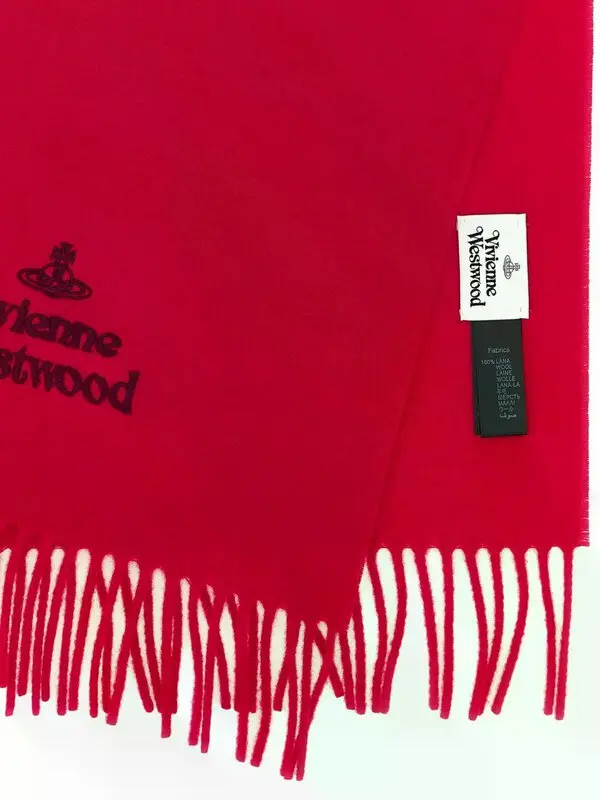 VIVIENNE WESTWOOD Orb Embroidered Wool Scarf