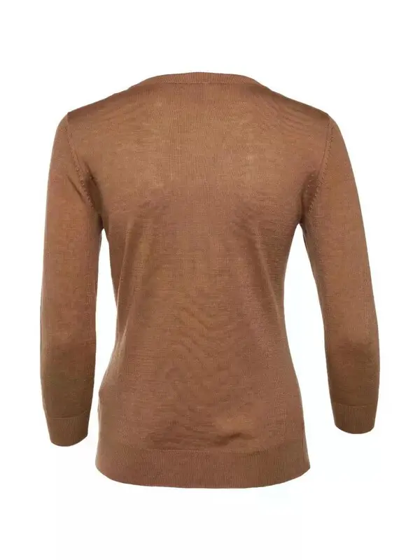 Elisabetta Franchi Chain Lace-up Sweater - Brown