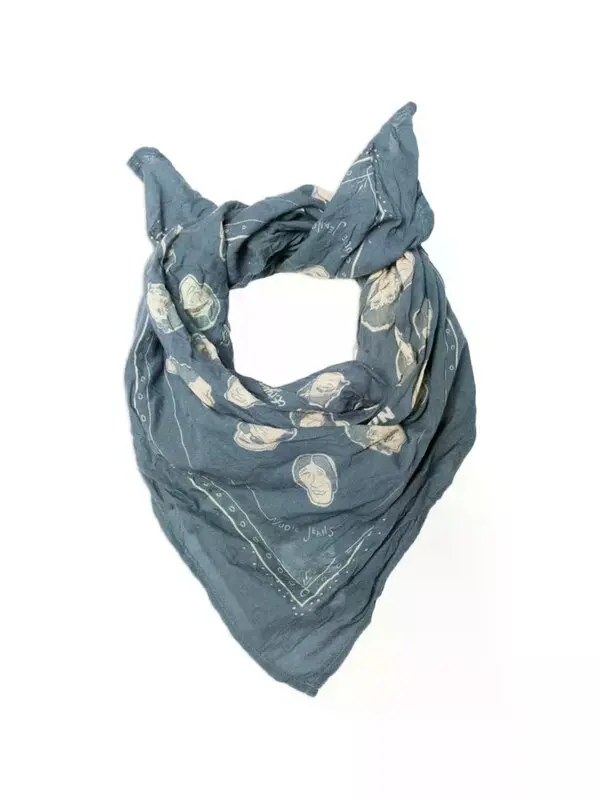 Nudie Jeans Ingrid Graphic-print Bandana - Blue