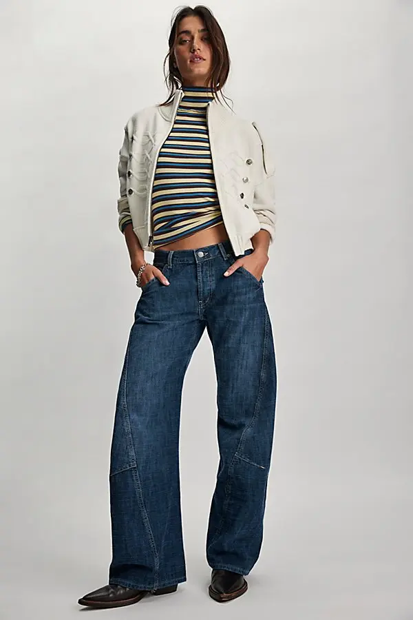 We The Free Highland Low-rise Twisted Bowed Jeans At - Indigo