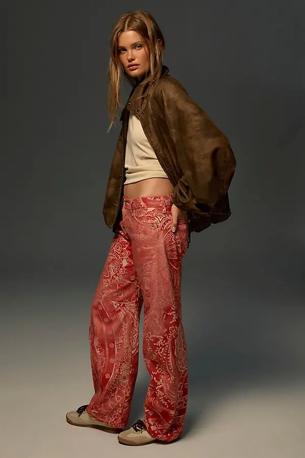 We The Free Fable Printed Twisted Jeans At