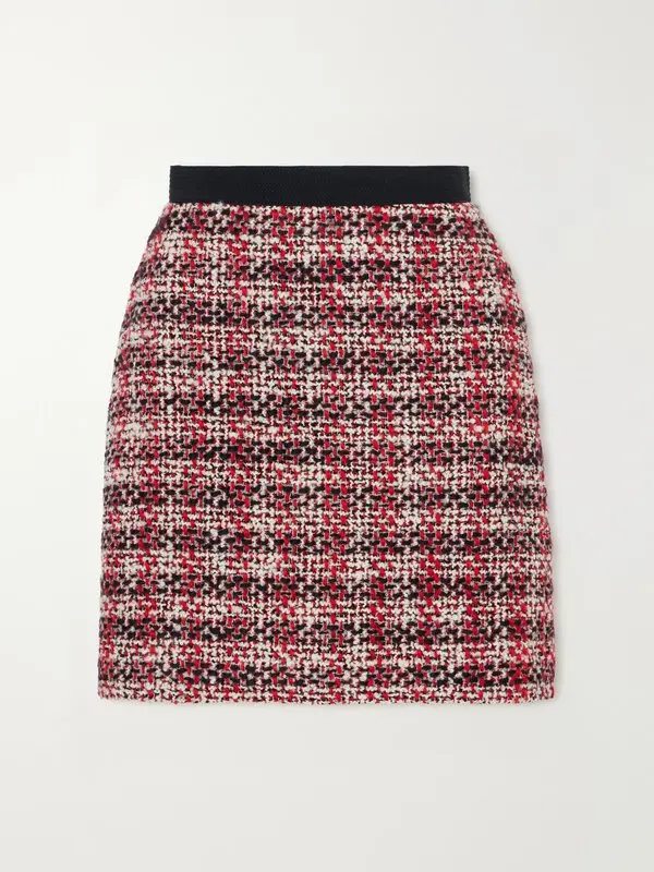 Versace Wool-blend Bouclé Tweed Mini Skirt