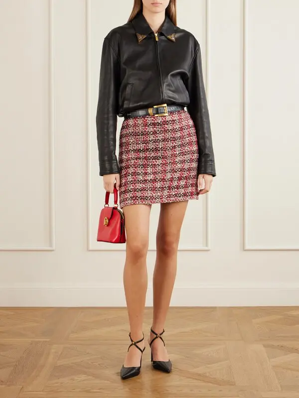 Versace Wool-blend Bouclé Tweed Mini Skirt