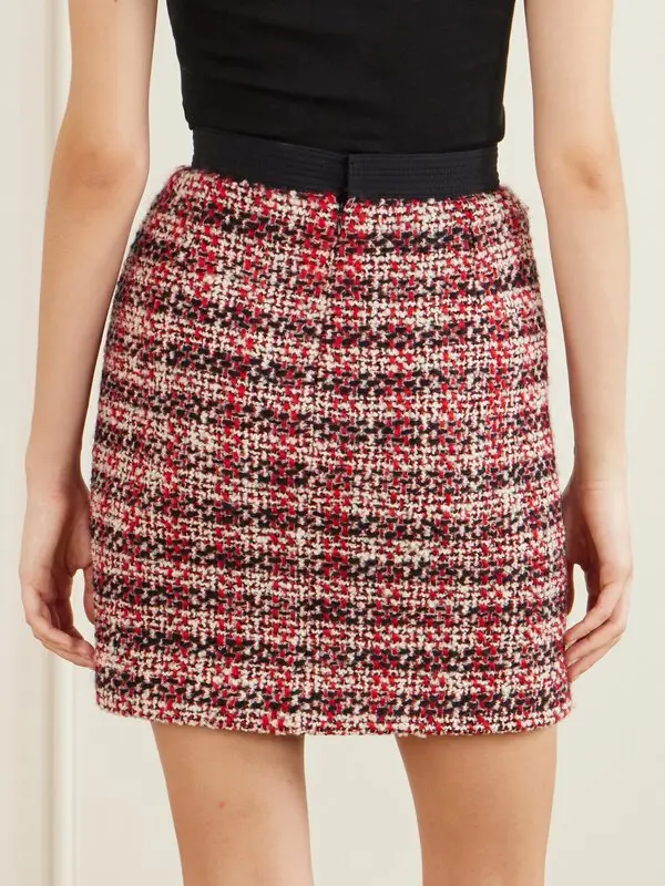 Versace Wool-blend Bouclé Tweed Mini Skirt