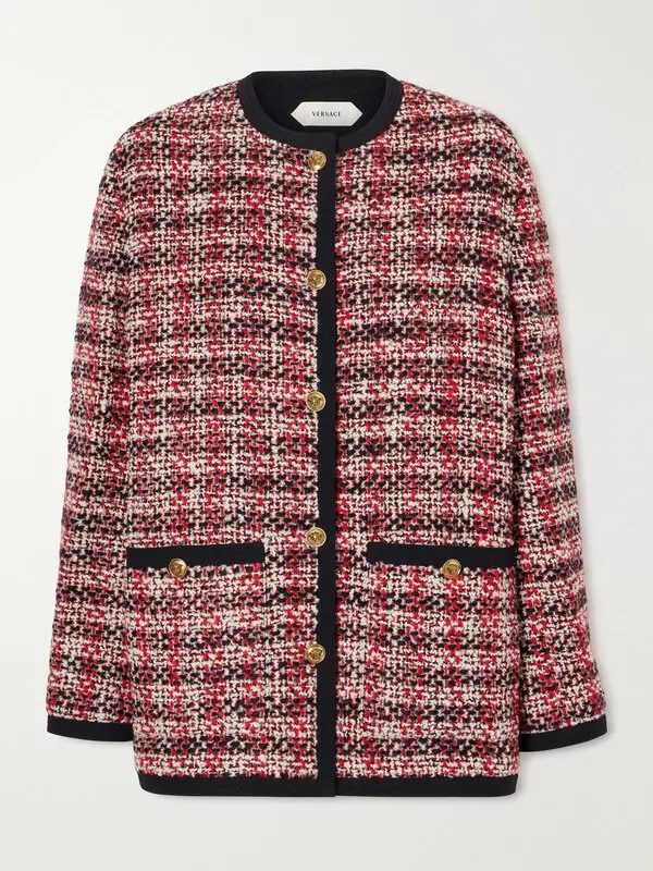 Versace Wool-blend Bouclé Tweed Jacket