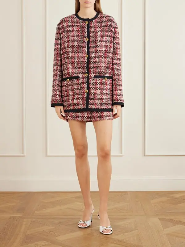 Versace Wool-blend Bouclé Tweed Jacket
