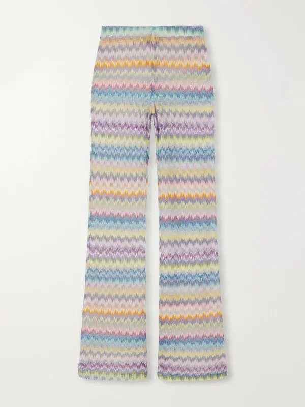 Missoni Striped Crochet-knit Flared Pants