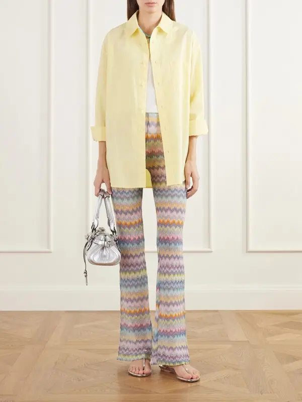 Missoni Striped Crochet-knit Flared Pants