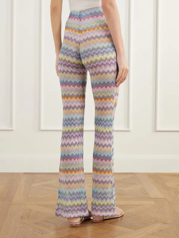 Missoni Striped Crochet-knit Flared Pants
