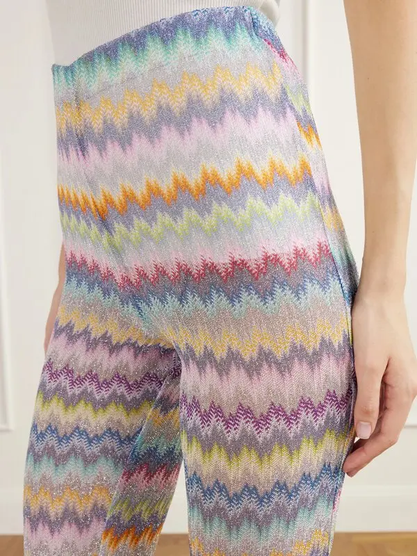 Missoni Striped Crochet-knit Flared Pants