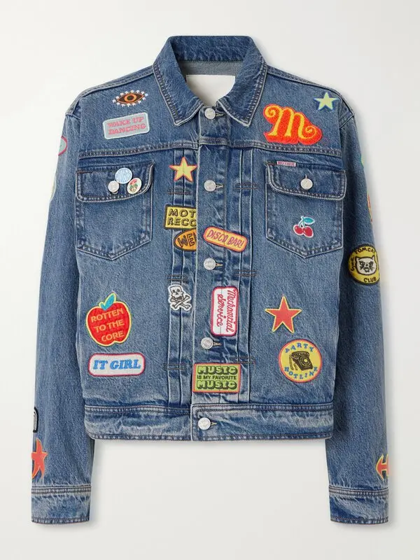 MOTHER The Duo Appliquéd Denim Jacket - Multi