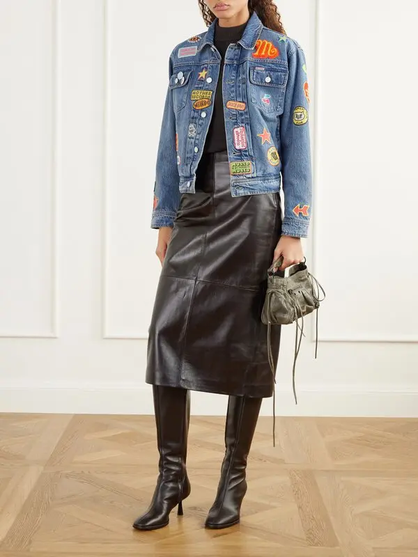 MOTHER The Duo Appliquéd Denim Jacket