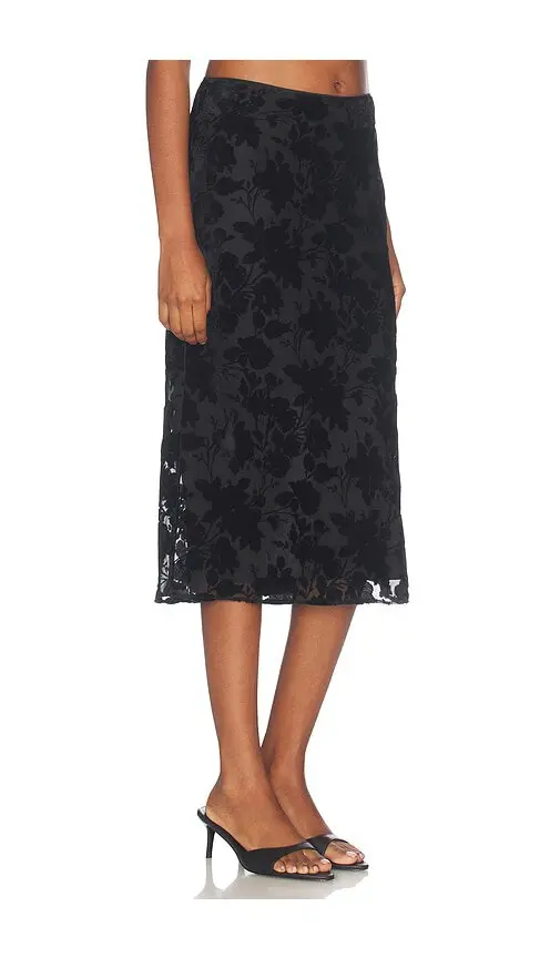 Majorelle Auguste Velvet Burnout Midi Skirt