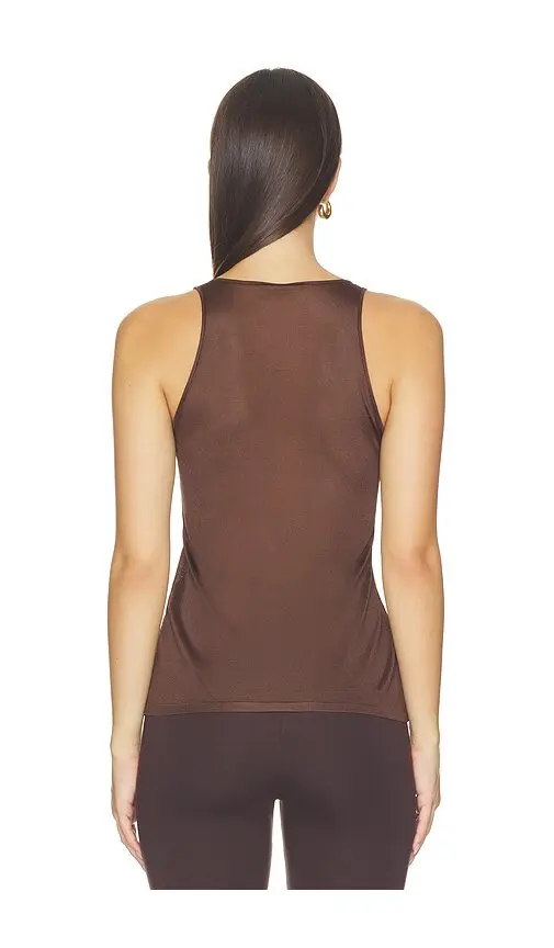 Balmain V-neck Lace Viscose Knit Tank Top