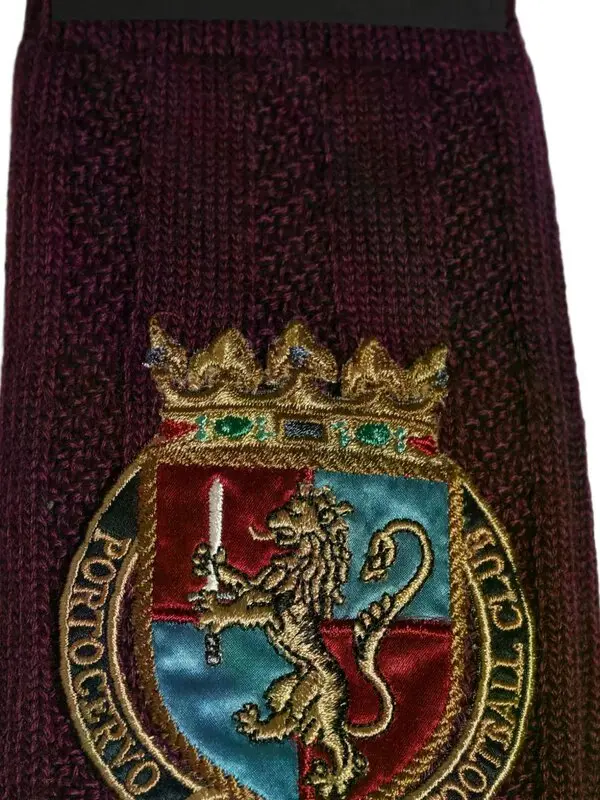 Dolce & Gabbana Crest-patch Cable-knit Socks