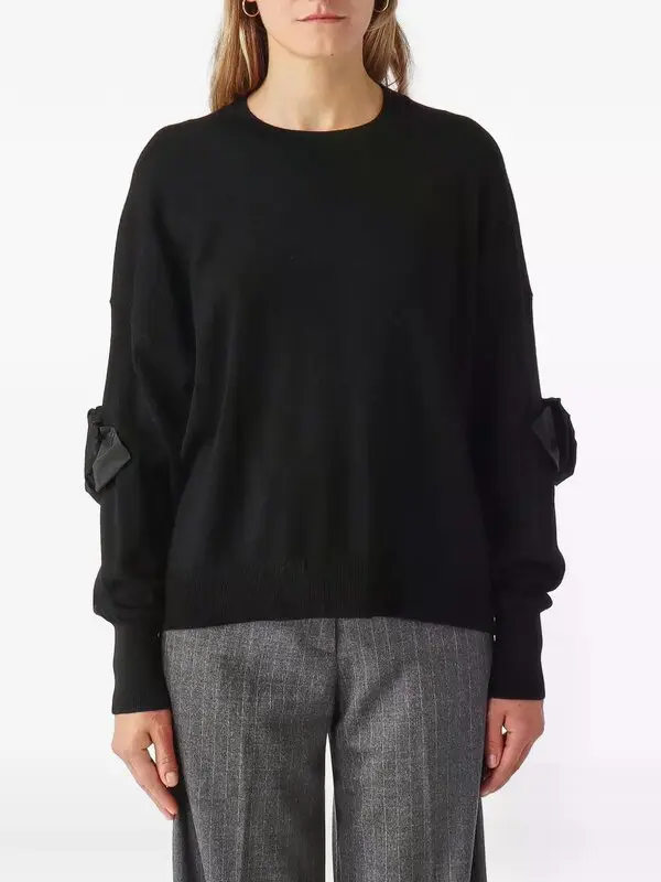 MEIMEIJ Bow-detail Sweater - Black