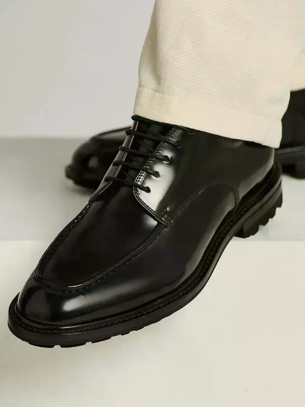 Kiton Brushed-leather Lug-sole Derby Shoes