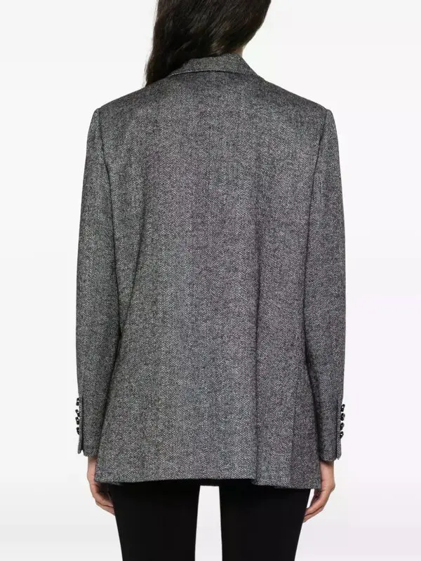 BLAZÉ MILANO Herringbone-pattern Double-breasted Blazer
