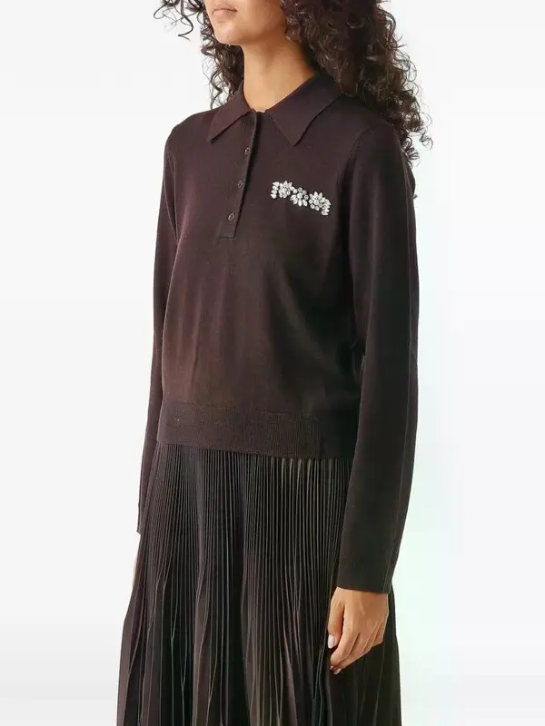 MEIMEIJ Crystal-embellished Polo Top