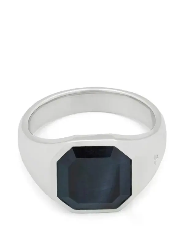 Tom Wood Dan Blue Hawk's Eye Ring - Silver