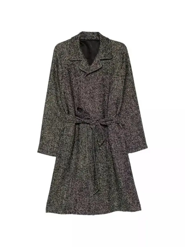 Tagliatore Herringbone Belted Coat