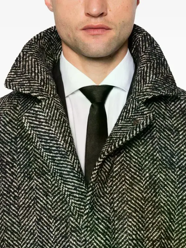 Tagliatore Herringbone Belted Coat