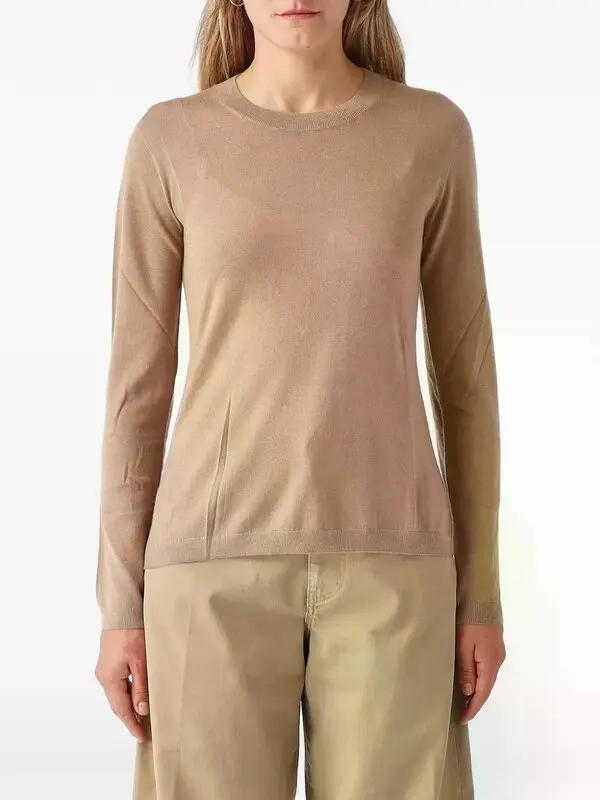 Max Mara Macina Crew-neck Long-sleeve Sweater - Neutrals