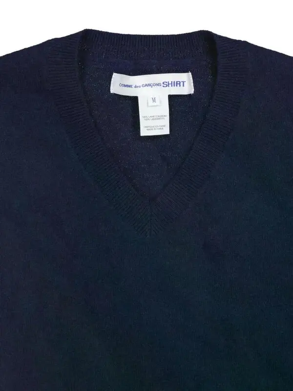 Comme Des Garçons V-neck Wool Sweater