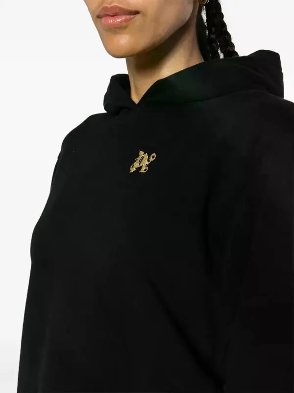 Palm Angels Dragon-monogram Cotton Hoodie