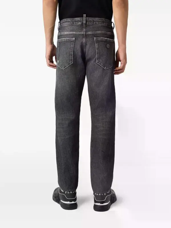 Philipp Plein Straight Cut Contrast-stitch Jeans