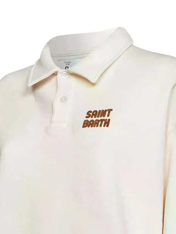 MC2 SAINT BARTH Logo-flock Polo Top