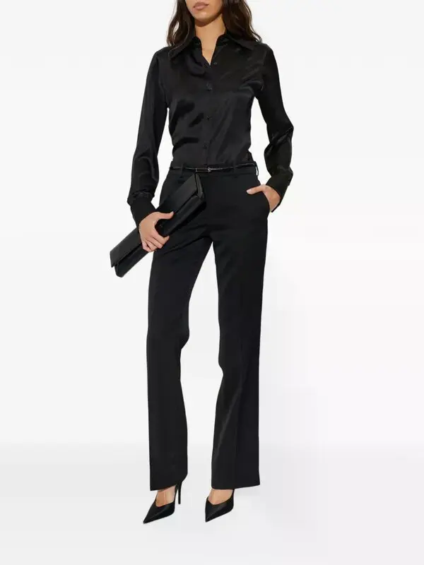 Balmain Wool-blend Straight-leg Trousers - Black