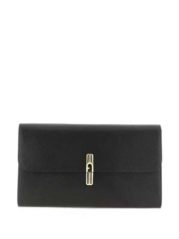 Furla Iride Logo-plaque Grained-leather Clutch Bag