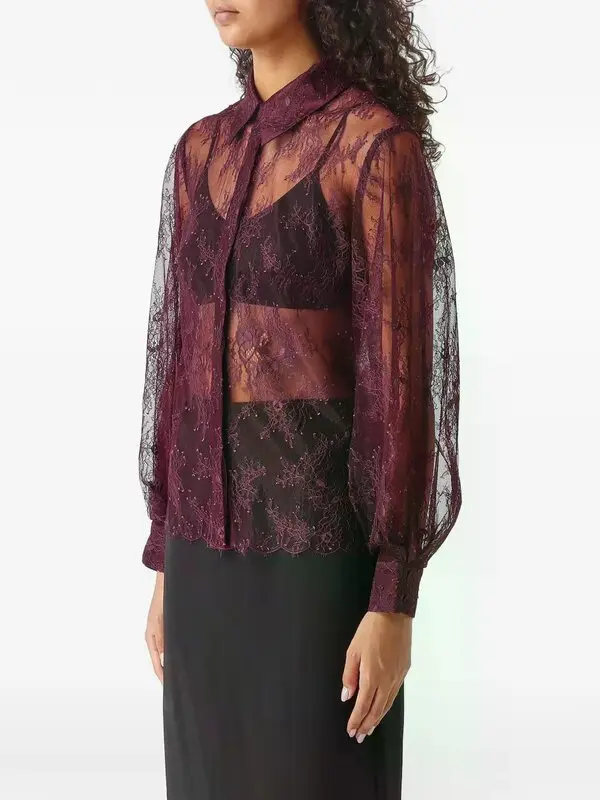 NENETTE Feb Floral-lace Balloon-sleeve Shirt