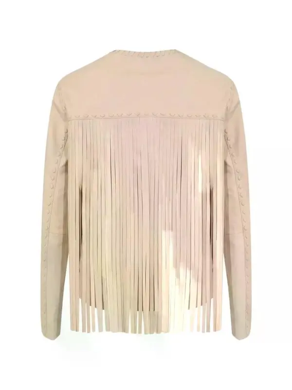 BLUGIRL Fringe-trimmed Leather Jacket