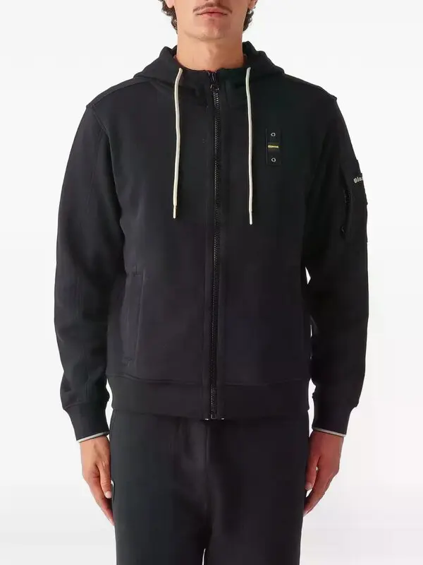 BLAUER. Cardinton Logo-patch Zip-up Hoodie