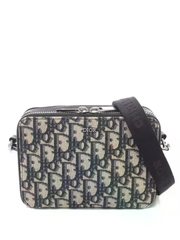 Dior 2010s Oblique Zip Crossbody Bag - Blue