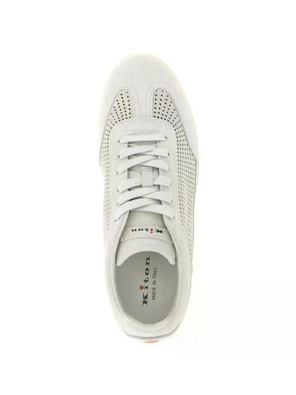 Kiton Perforated Suede Low-top Sneakers