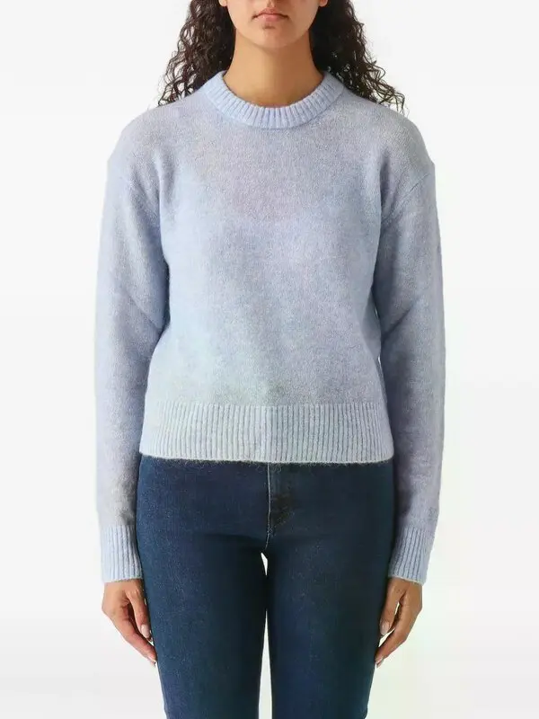 MC2 SAINT BARTH Lucille Soft Alpaca-wool Blend Crewneck Knit With Logo Embroidery - Blue